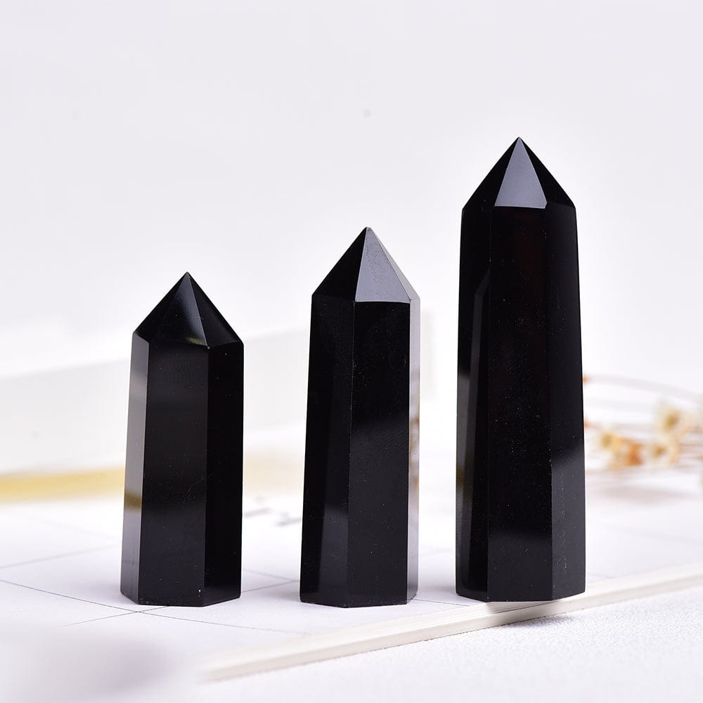 Black Obsidian Crystal Point Tower – Viho Shop